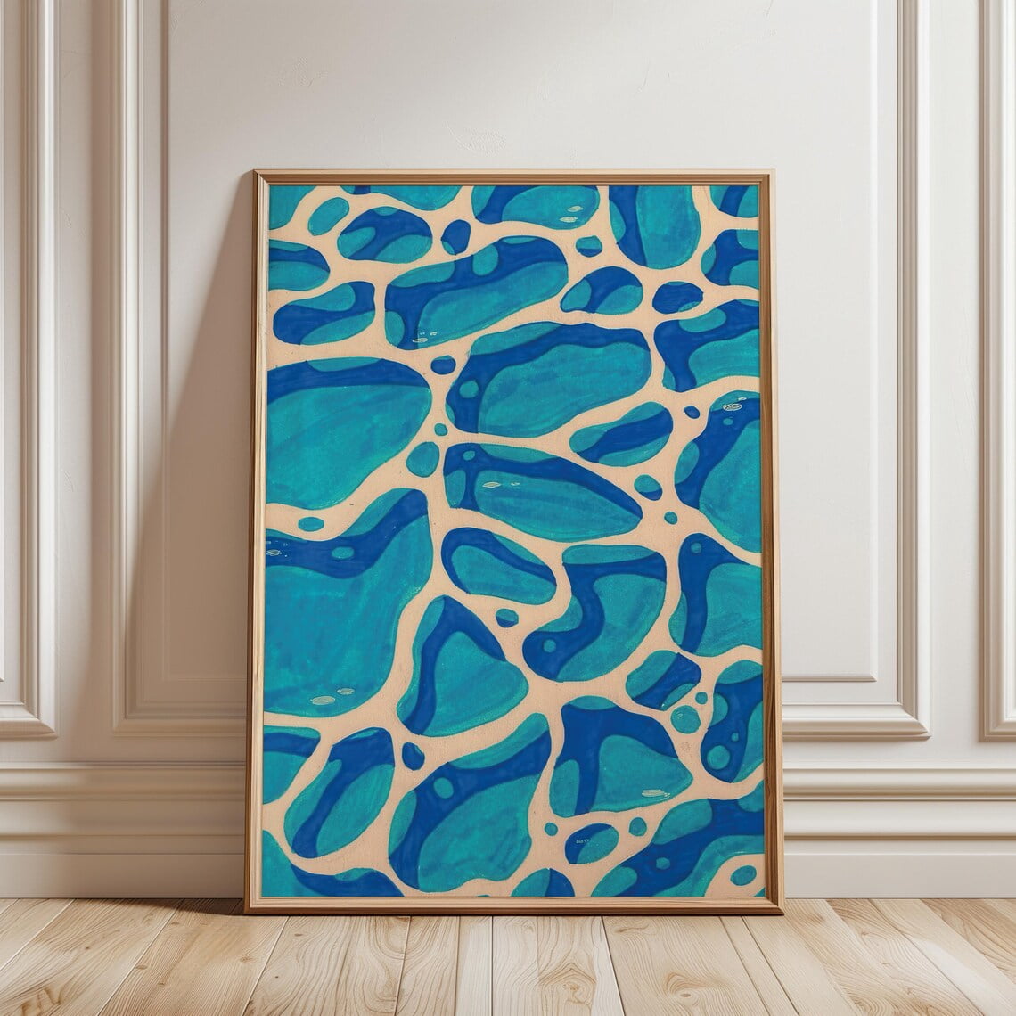 Abstract Surf Pattern Turquoise Ocean Modern Coastal Home Decor ...