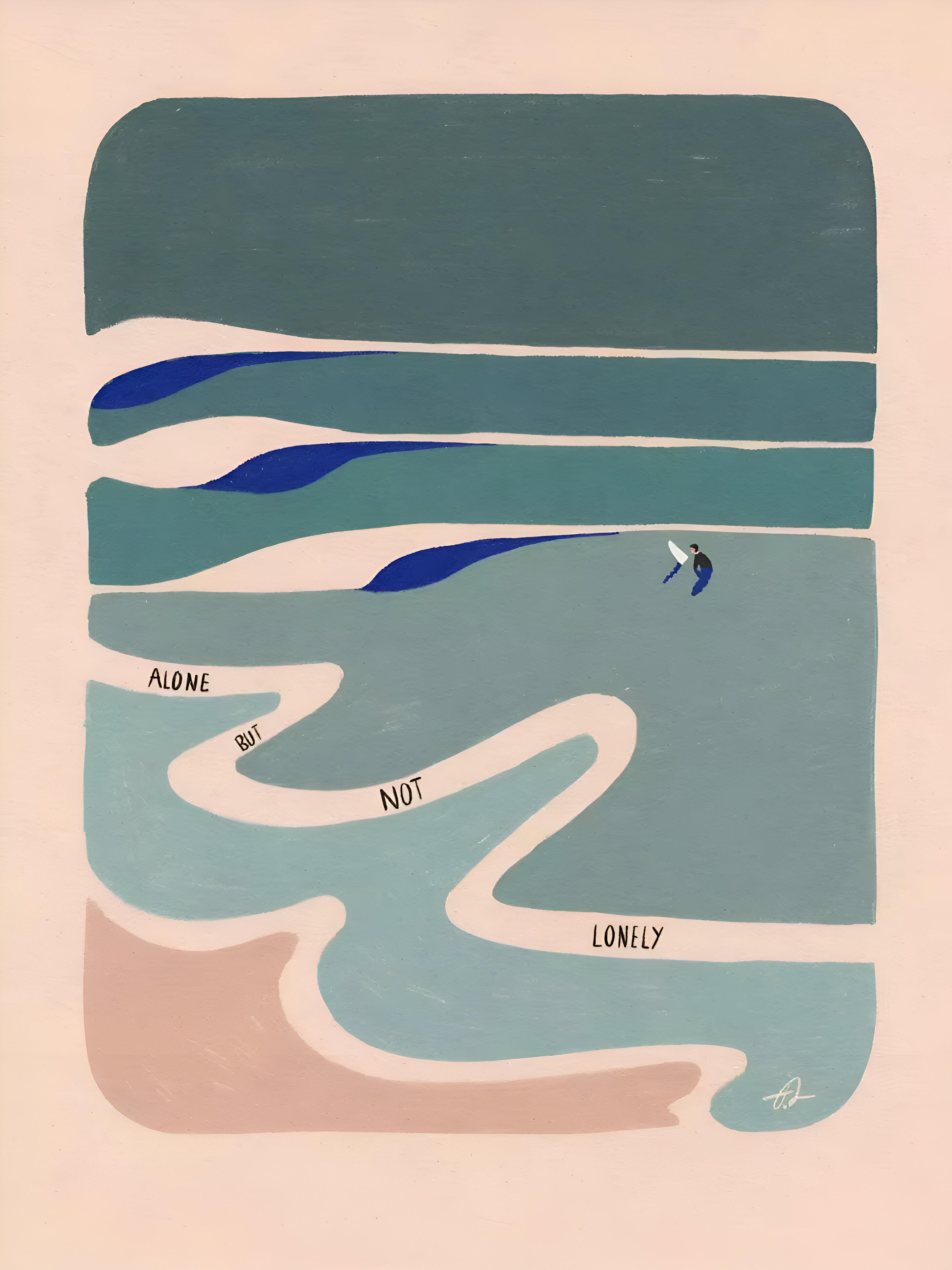 Abstract Surfing Poster Sydney Beach Waves Wall Art Print for Room Home ...