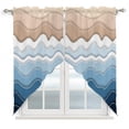 Abstract Swag Curtain Valance for Window 2 Panels Blue Brown Gradient ...
