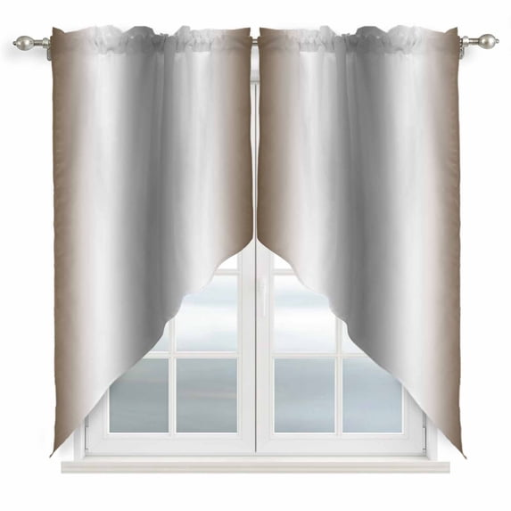 Abstract Swag Curtain Valance for Window 2 Panels Brown Gray Gradient ...