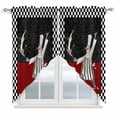 Abstract Swag Curtain Valance for Window 2 Panels Cartoon Style Chef ...
