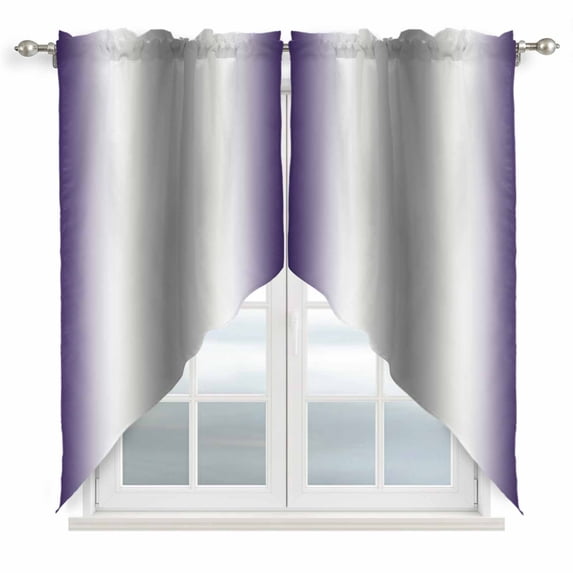 Abstract Swag Curtain Valance for Window 2 Panels Gray Purple Gradient ...