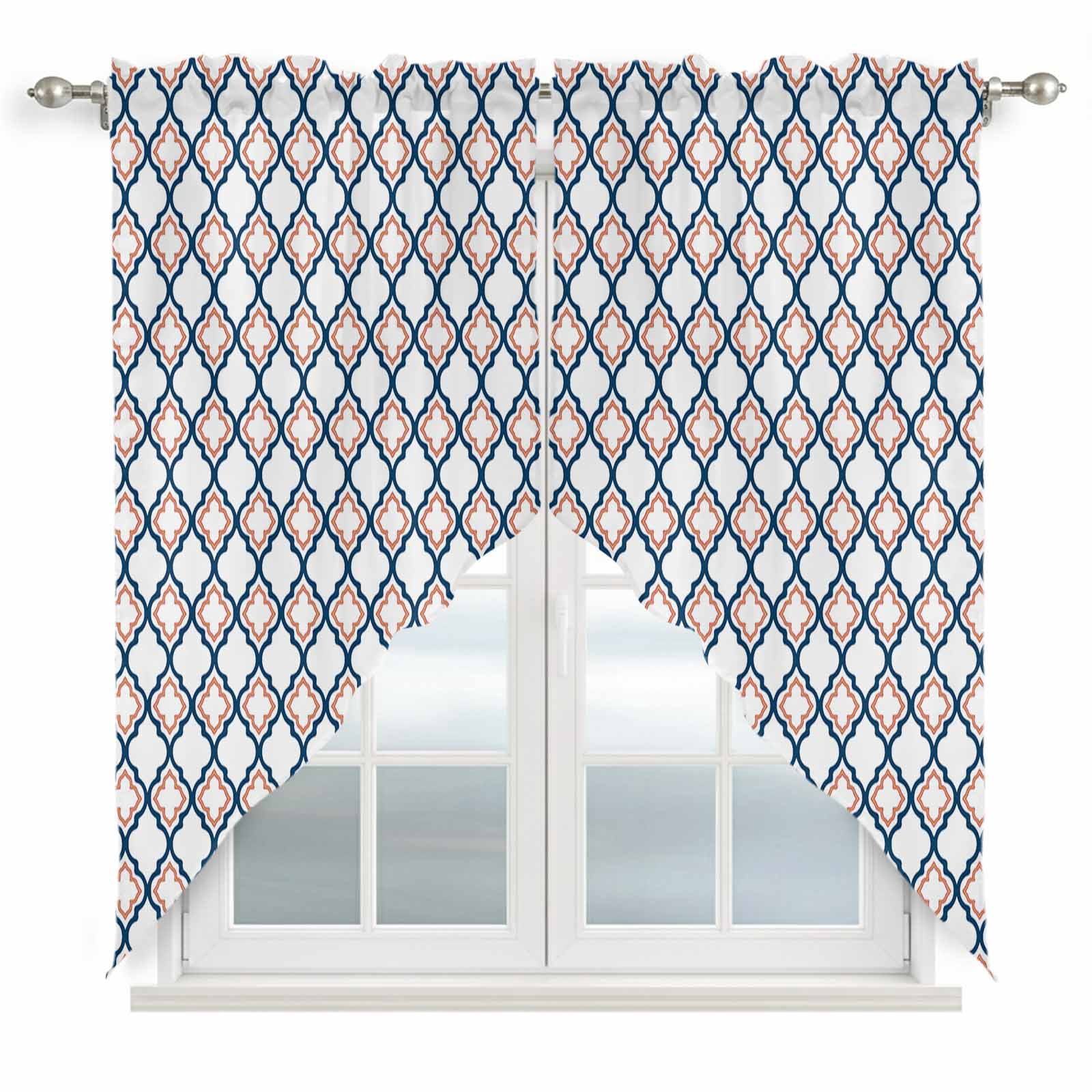 Abstract Swag Curtain Valance for Window 2 Panels Medieval Red Blue ...