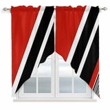 Abstract Swag Curtain Valance for Window 2 Panels Red White Black ...
