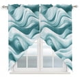 Abstract Swag Curtain Valance for Window 2 Panels Teal Green Ocean ...