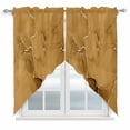 Abstract Swag Curtain Valance for Window 2 Panels Yellow Golden Marble ...