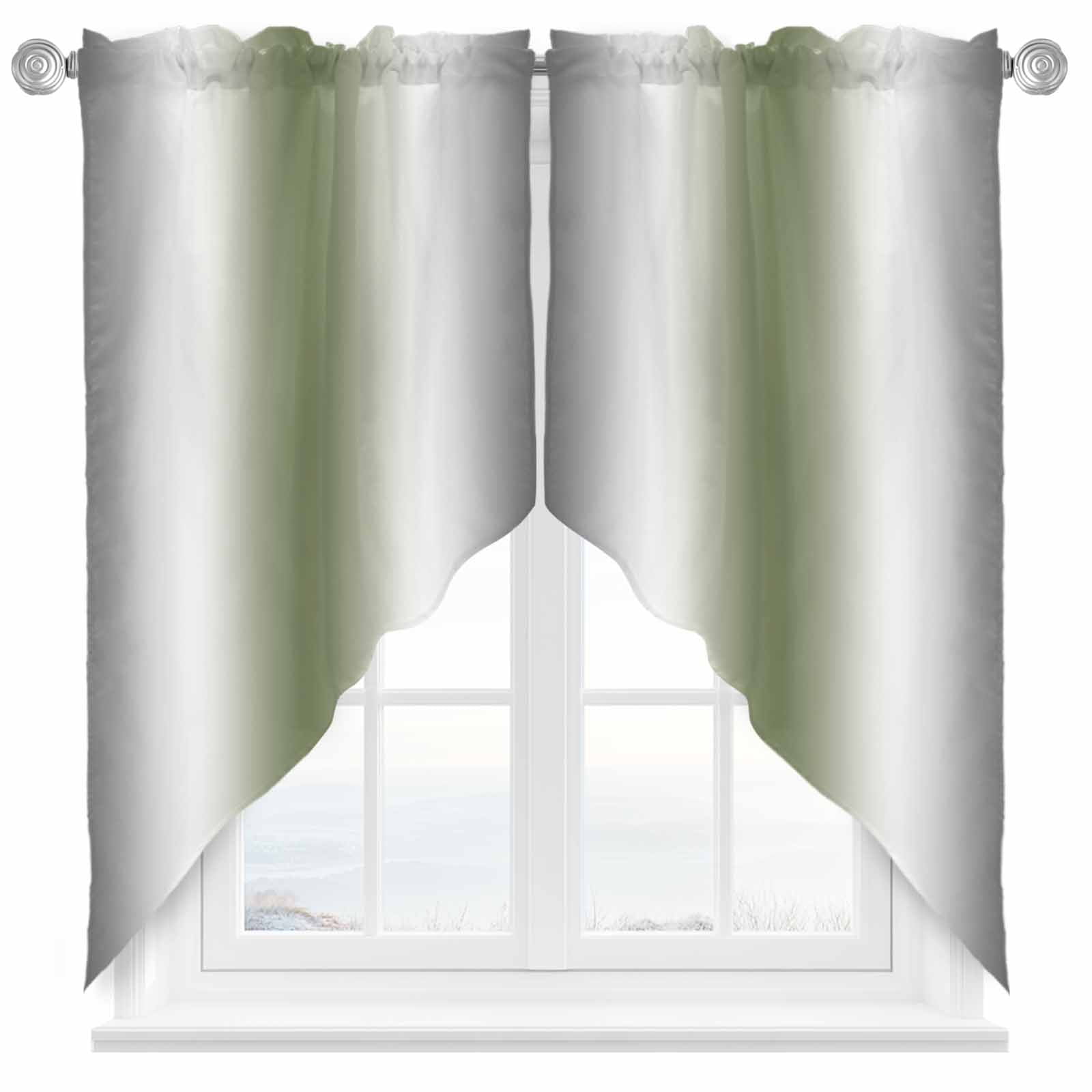 Abstract Swag Curtain Valance for Windows, Dark Gray Seaweed Rate ...