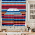 Abstract Swag Curtains Valance and Tier Set, Colorful Mexican Stripe ...