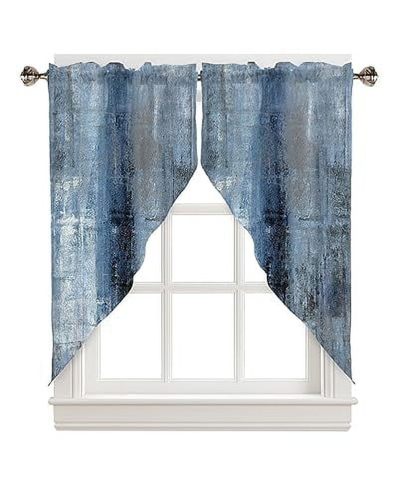 Abstract Swag Valance Curtains Retro Rustic Country Style Art Painting Rod Pocket Kitchen ...