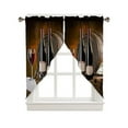 Abstract Swag Valance Curtains Retro Rustic Country Style Farmhouse Art ...