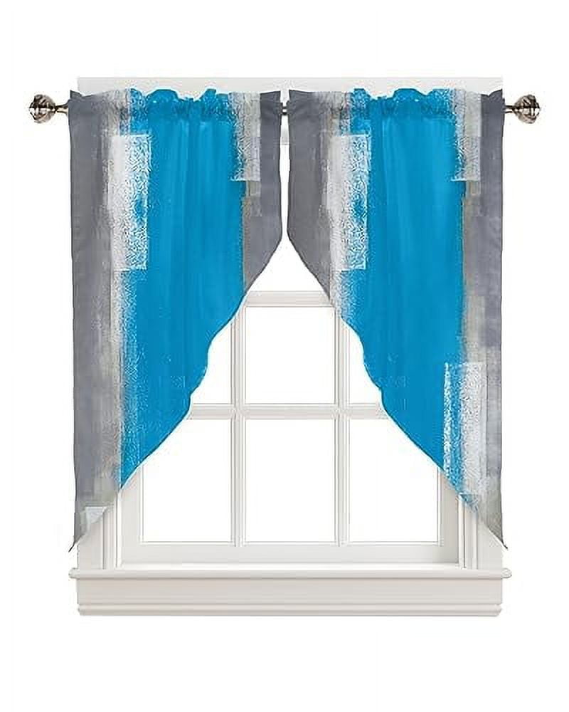 Abstract Swag Valance Curtains Retro Rustic Country Style Farmhouse Art ...