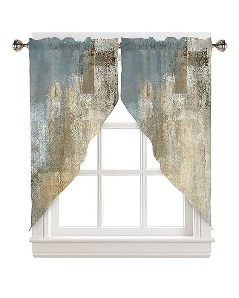 Abstract Swag Valance Curtains Retro Rustic Country Style Farmhouse Art ...