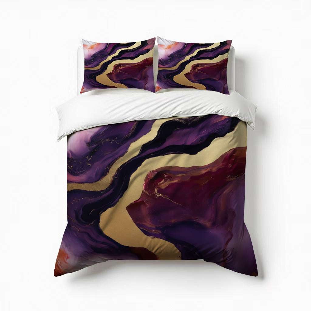 Abstract Swirl Art Print Bedding Set 3 Pcs Soft Microfiber Quilt Cover ...