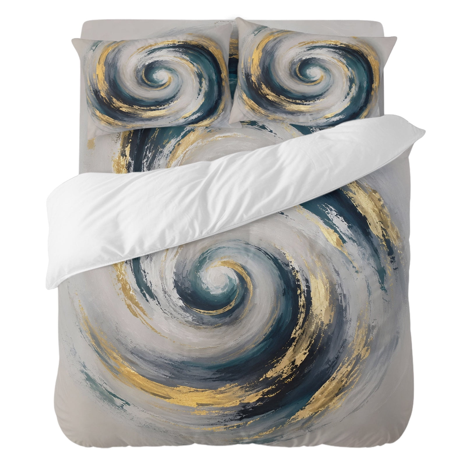 Abstract Swirl Bedding Duvet Cover Set Queen Size 4 Pieces, Modern ...