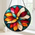 Abstract Swirl Stained Glass Panel for Windows, Vibrant Multicolor ...