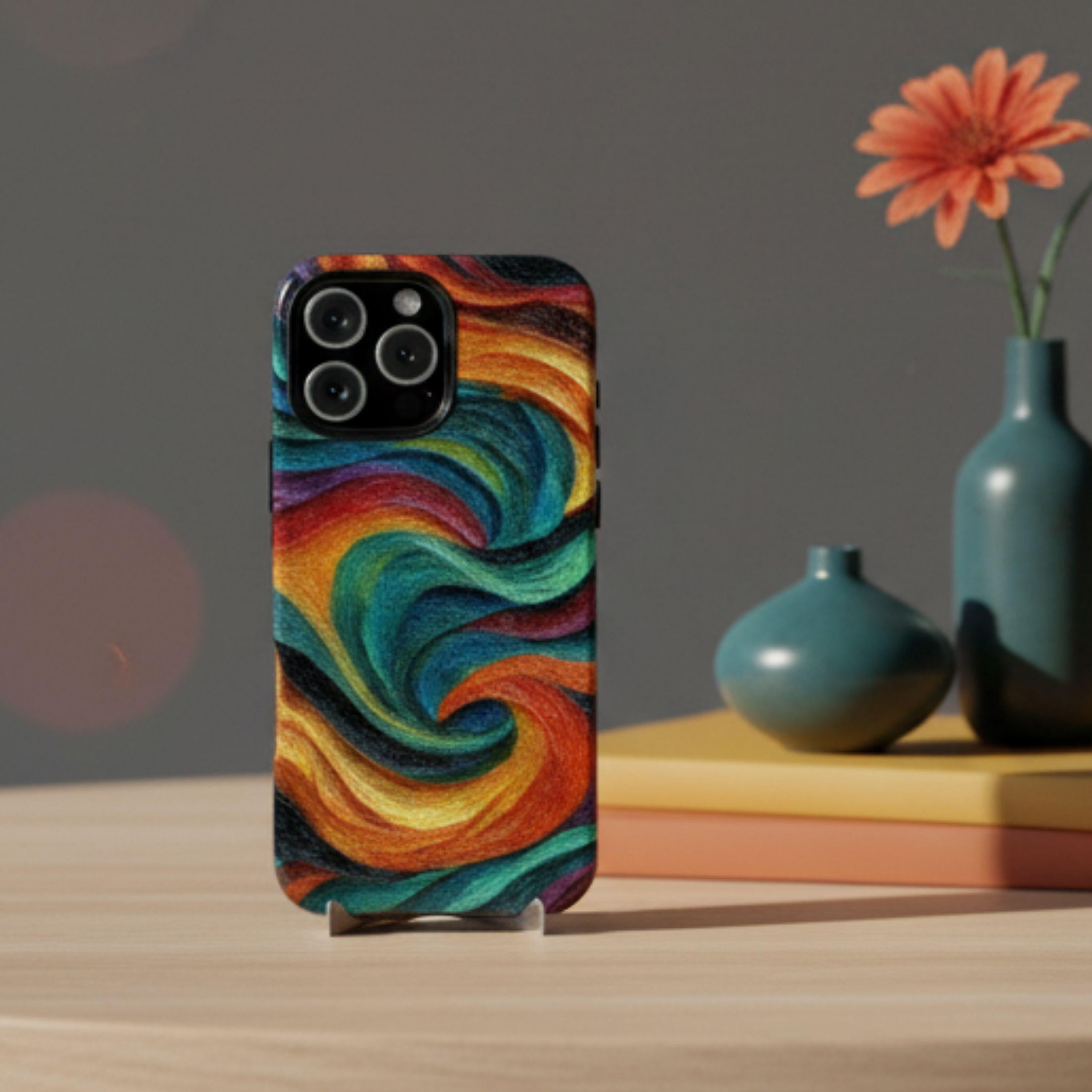 Abstract Swirl Vibrant Impact Phone Case for iPhone 17 16 15 14 13 12 11 Pro Max - Walmart.com