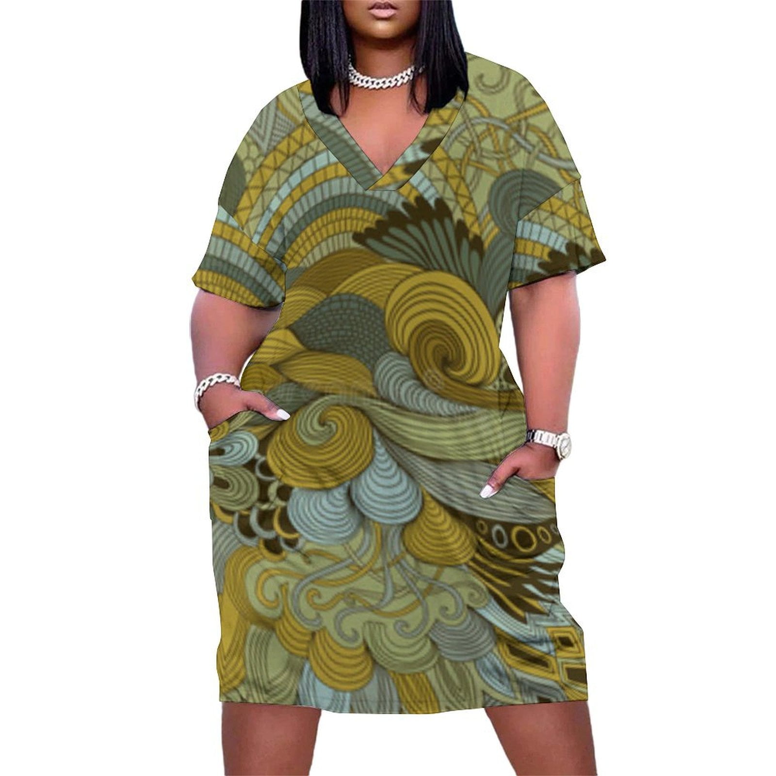 Abstract Swirling Doodle Pattern Design Summer Dresses for Women Beach ...