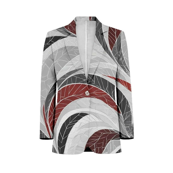 Abstract Swirling Grey Red Art Men's Suit Blazer Casual Party Wear Slim ...