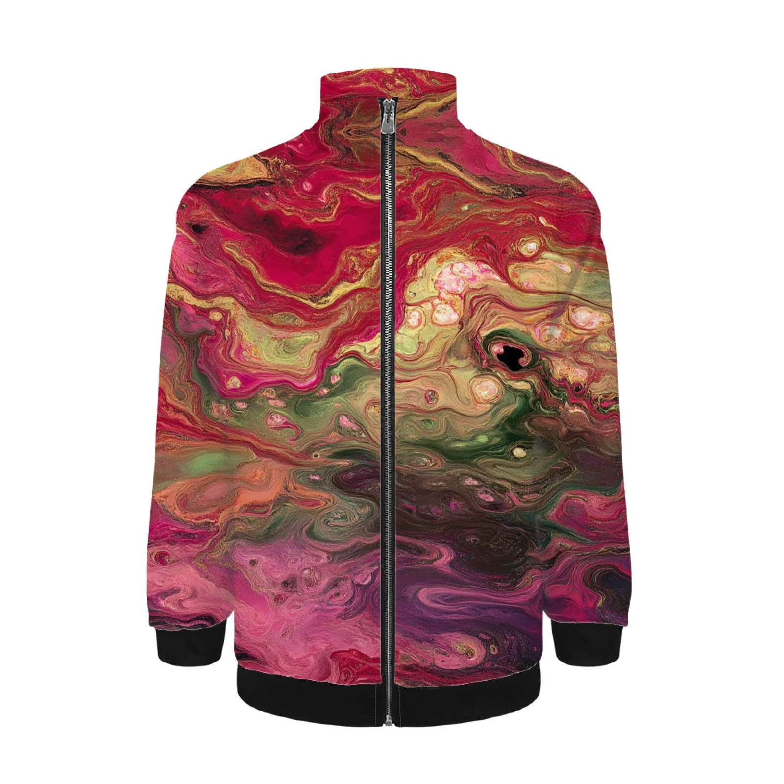 Abstract Swirling Paint Colorscape Jacket Men's Street Cool Long ...