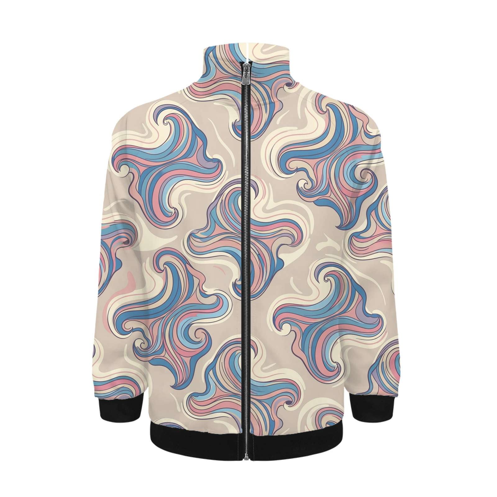 Abstract Swirling Pastel Wave Pattern Jacket Men's Street Cool Long ...