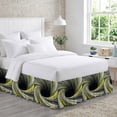 Abstract Swirling Vortex Bed Skirt King Size 16 Inch Drop, Yellow Gray ...