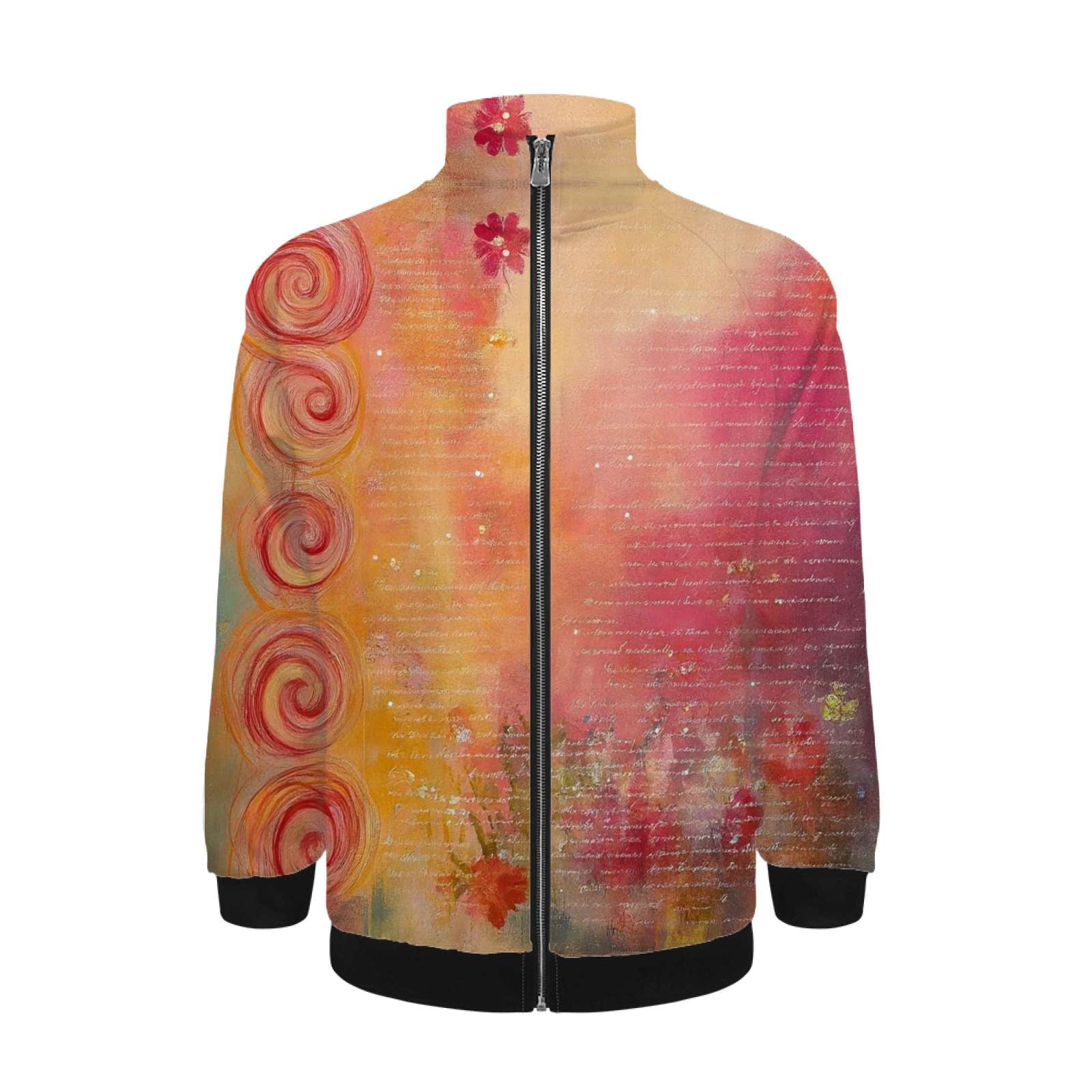 Abstract Swirls Floral Text Art Jacket Men's Street Cool Long Sleeves ...
