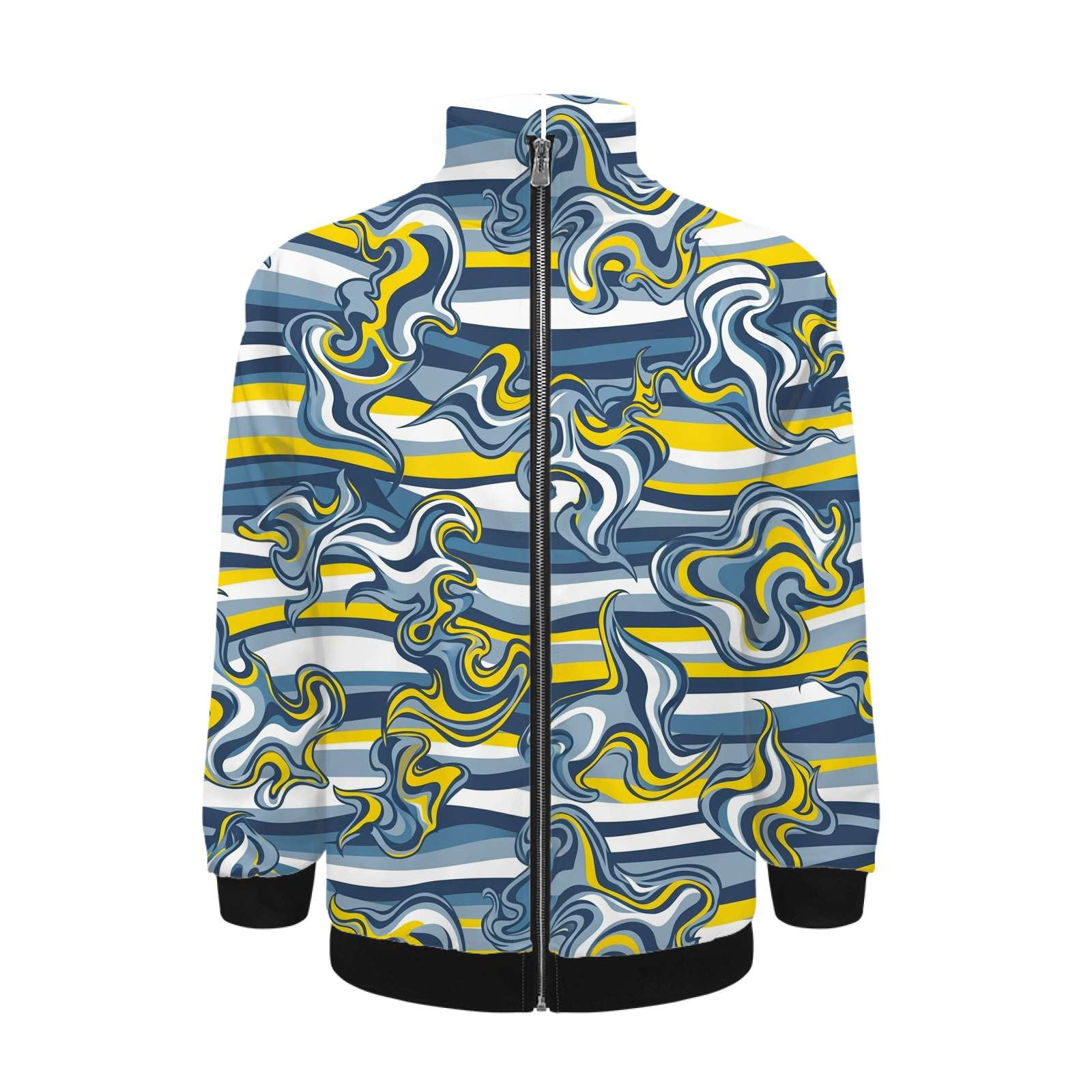 Abstract Swirls Wavy Stripes Pattern Jacket Men's Street Cool Long ...