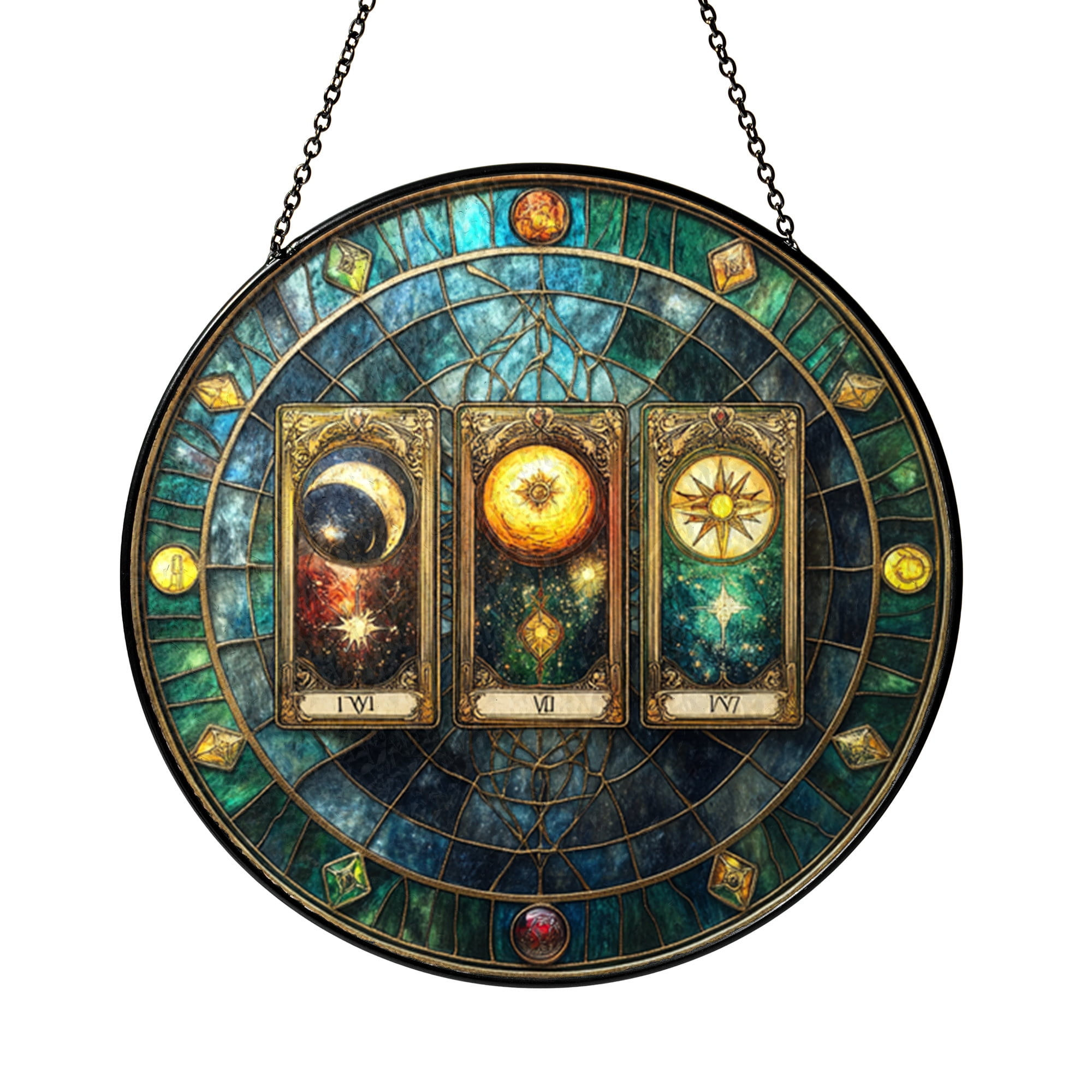 Abstract Symbol Stained Glass Suncatcher – Decorative Window Art ...