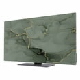 Abstract TV Dust Cover 24 Inch, Sage Green Golden Marble Fluid Lines ...
