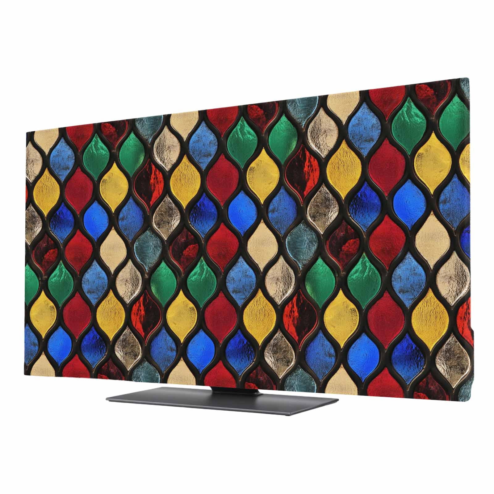 Abstract TV Dust Cover 40 Inch, Stained Glass Moroccan Texture Computer ...