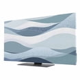 Abstract TV Dust Cover 50 Inch, Sea Wave Geometric Blue Grey Gradient ...
