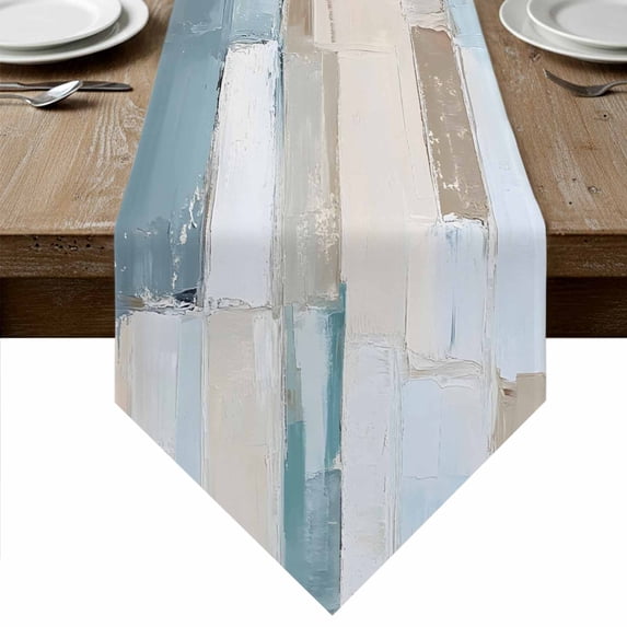 Abstract Table Runner Linen Burlap Table Runner 70 Inches Long Simple ...