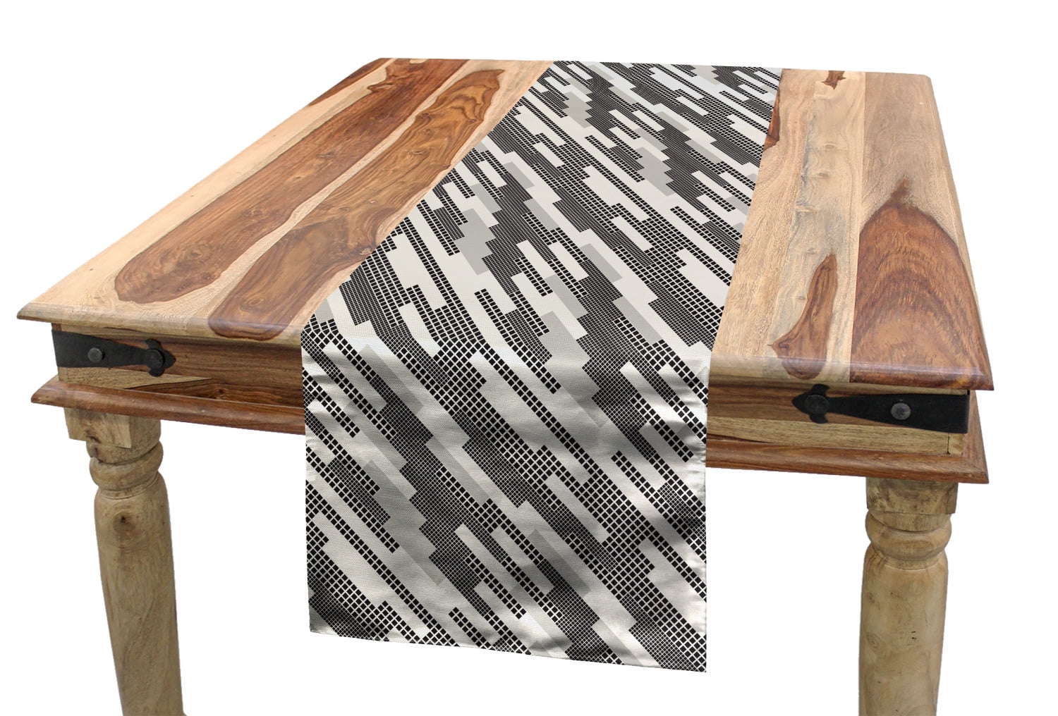 Abstract Table Runner, Modern Stripes and Checkered Squares of ...