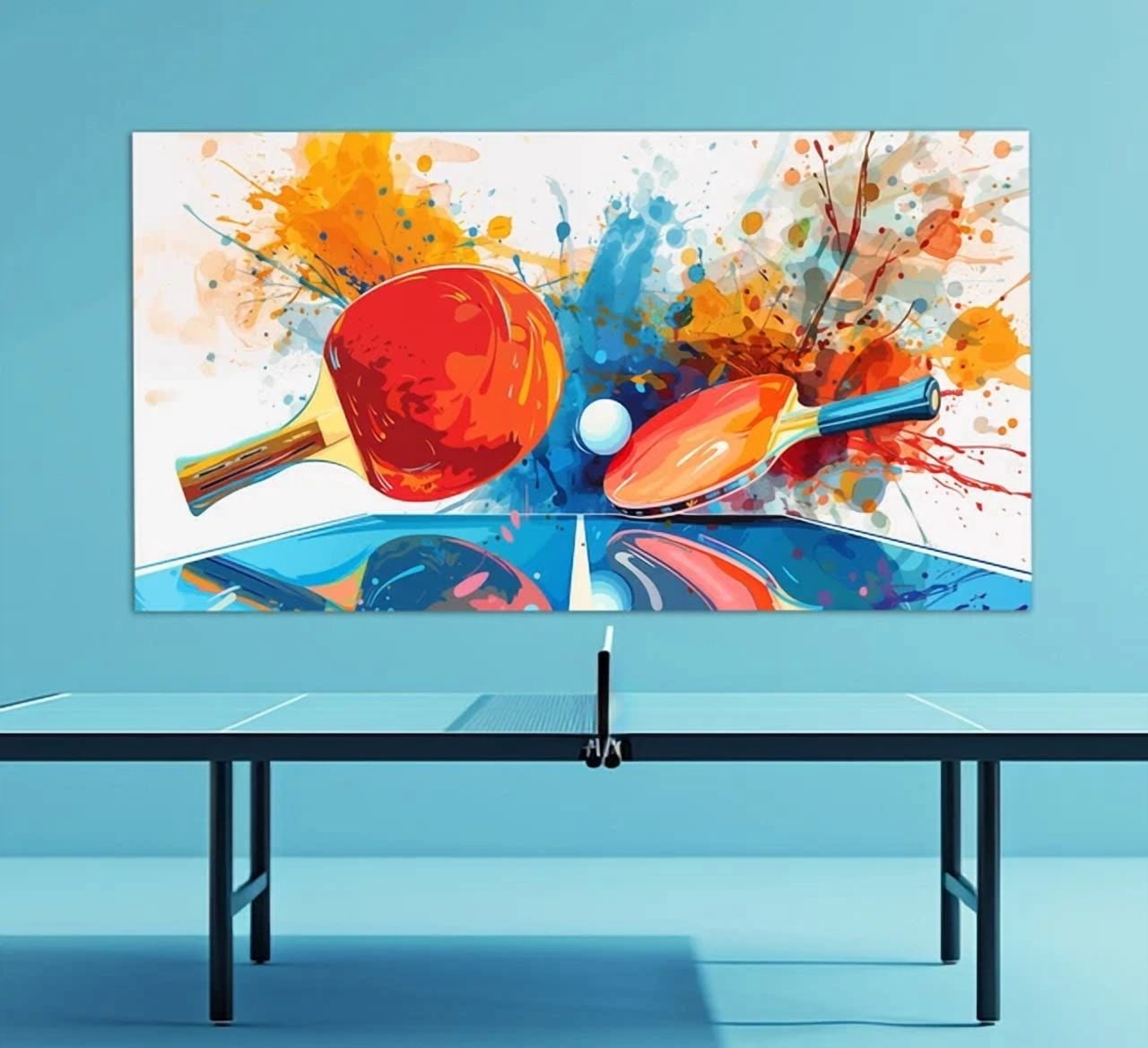 Abstract Table Tennis Pop Art Painting Wall Art Home Decor Vintage Gift ...