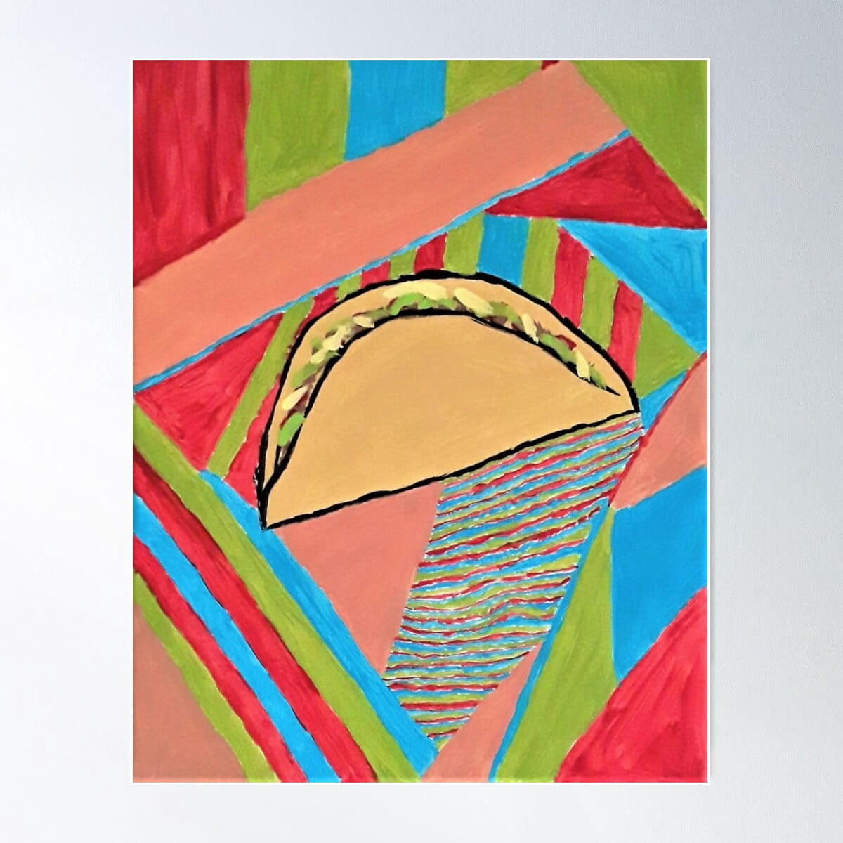 Abstract Taco Poster Wall Art, Modern Wall Decor For Living Room ...