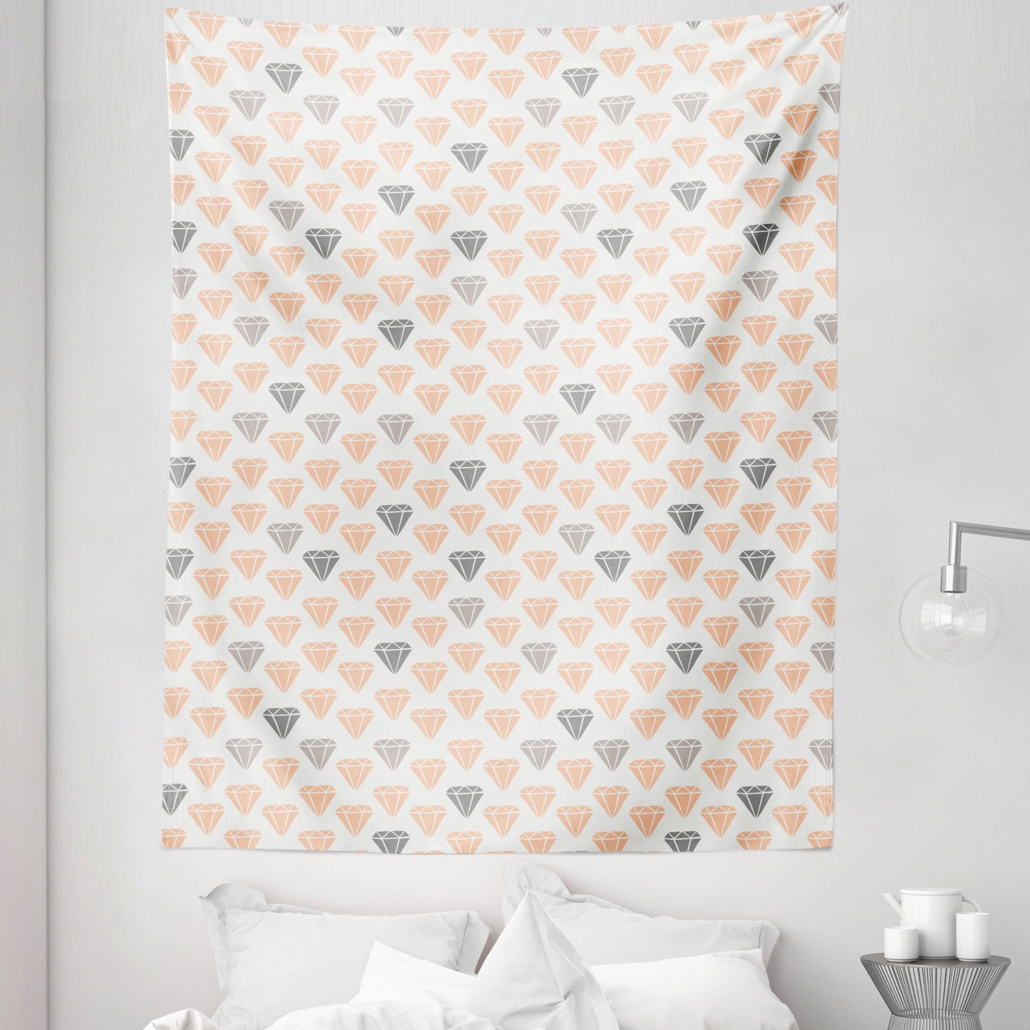 Abstract Tapestry, Continuous Simple Pastel Crystal Diamond Shapes with ...