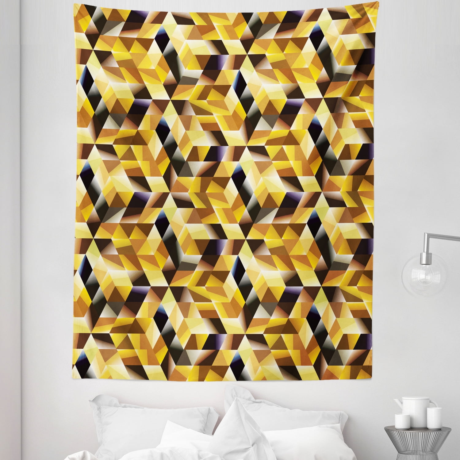 Abstract Tapestry, Cubes and Blocks Form Abstract Style Geometric ...
