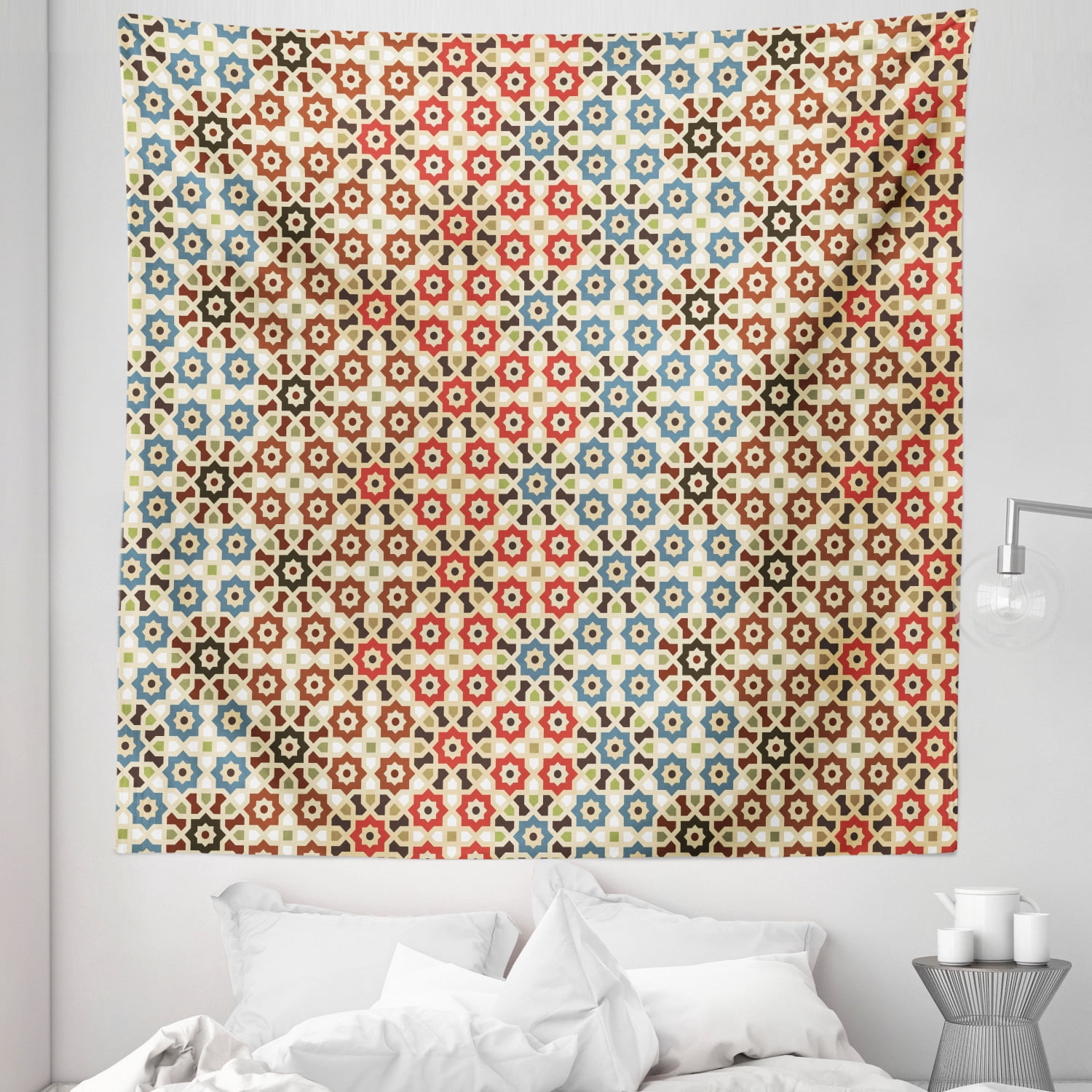Abstract Tapestry, Mosaic Look Cultural Ornaments of Interlocking Girds ...