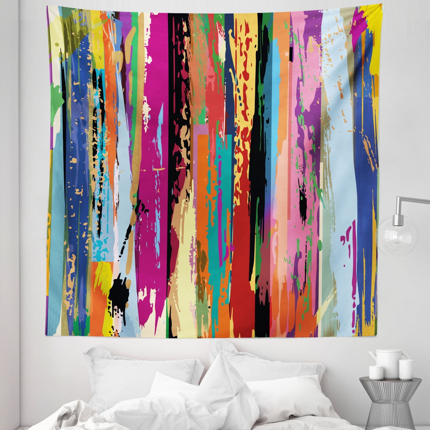 Abstract Tapestry, Multicolored Expressionist Work of Art Vibrant ...