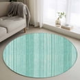 Abstract Teal 4FT Round Area Rugs Rustic Farmhouse Minimalist Teal ...