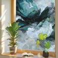Abstract Teal Gray Window Privacy Film, Modern Minimalist Gradient ...
