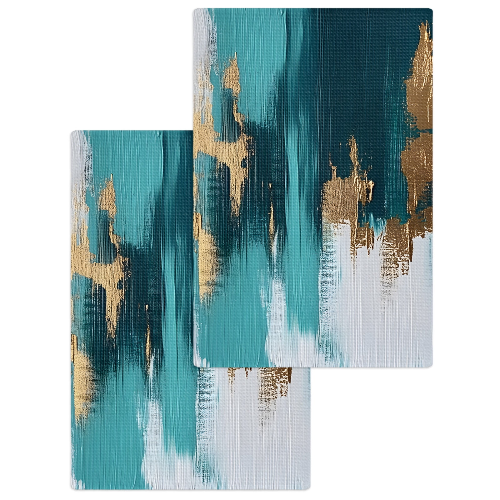 Abstract Teal Green Kitchen Dish Towels for Drying Dishes Set of 2 ...