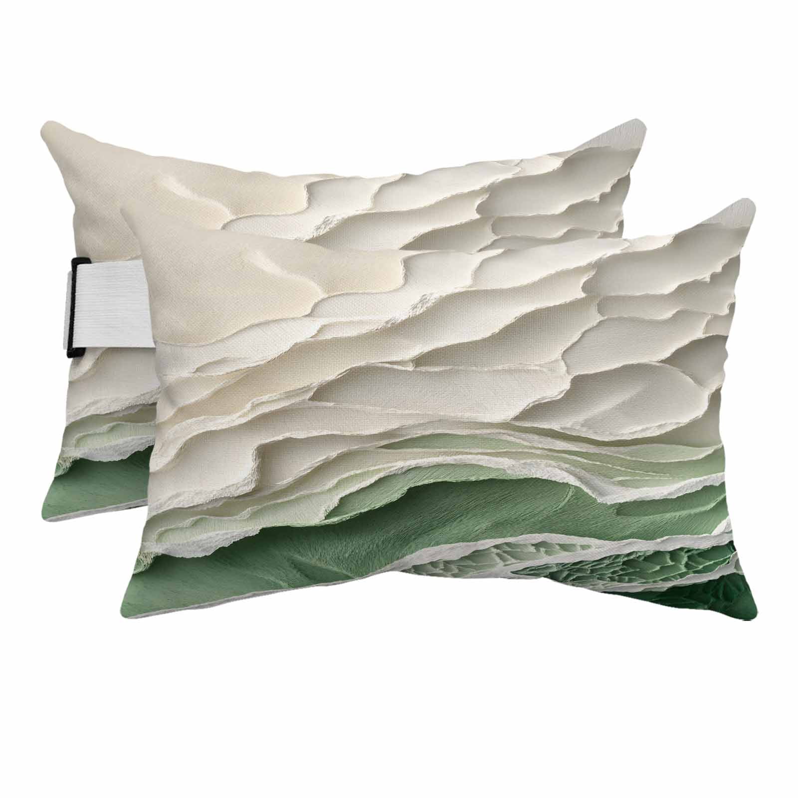 Abstract Teal Green White Wave Texture Outdoor Pillow for Chaise Lounge ...