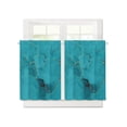 Abstract Teal Marble Liquid Texture Short Blackout Curtains 36 Inch ...