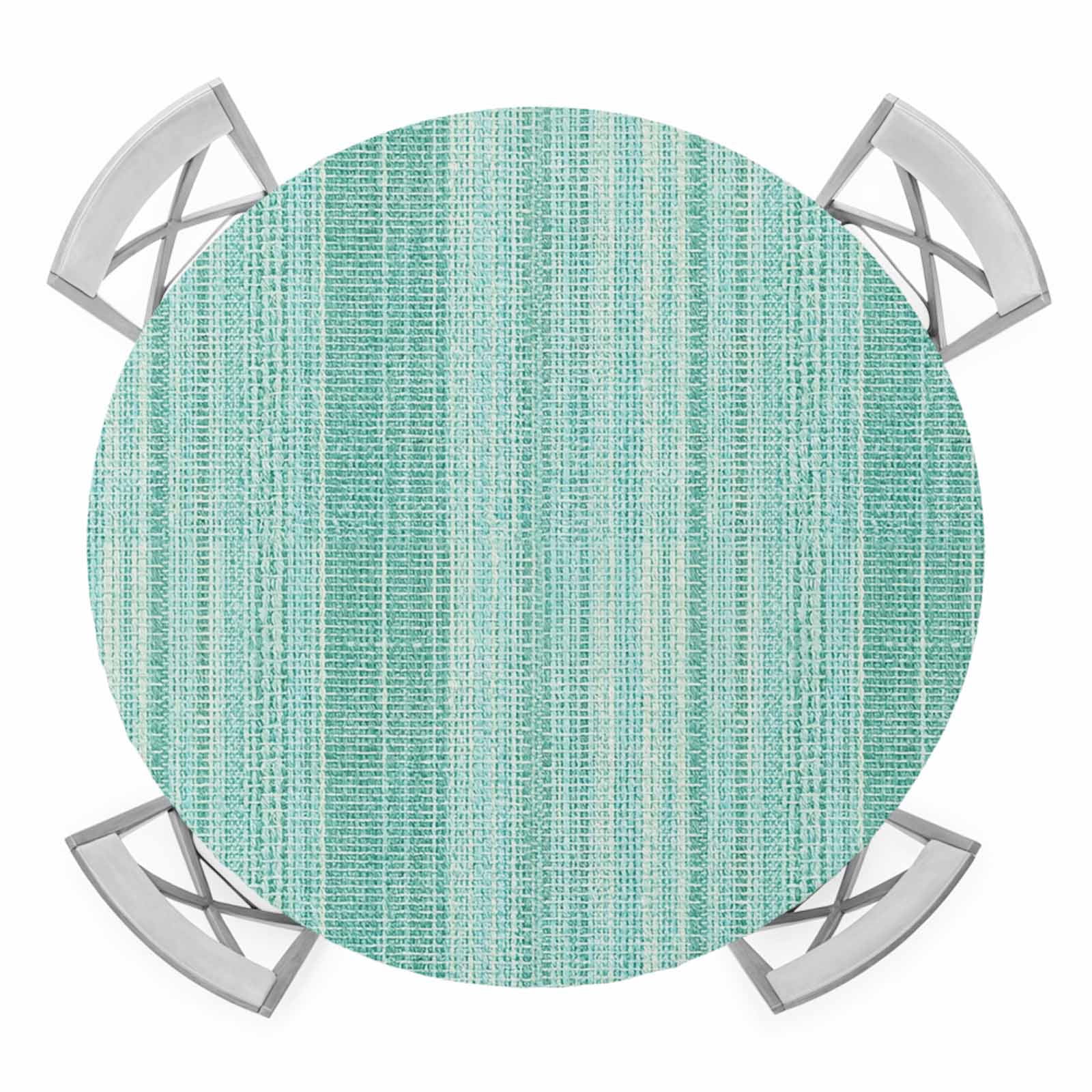 Abstract Teal Round Fitted Tablecloth with Elastic Edge, Rustic ...