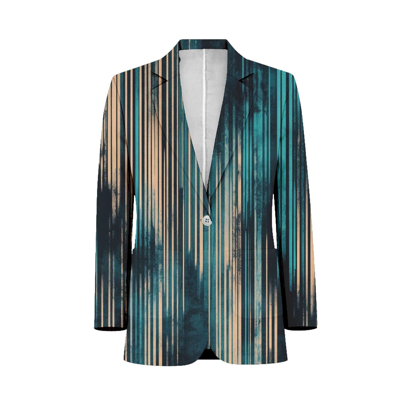 Abstract Teal Stripe Pattern Customized Men's Suits full man Shawl ...