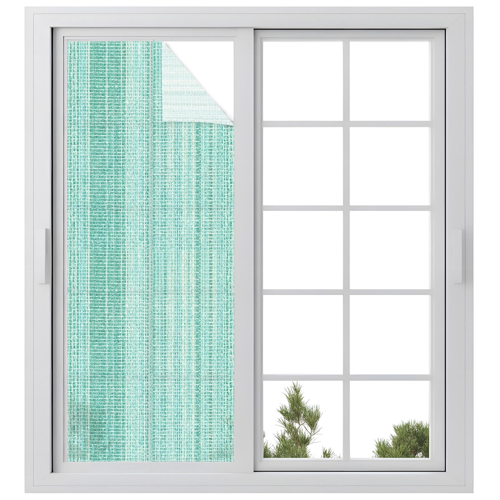 Abstract Teal Window Privacy Film, Rustic Farmhouse Minimalist Teal ...