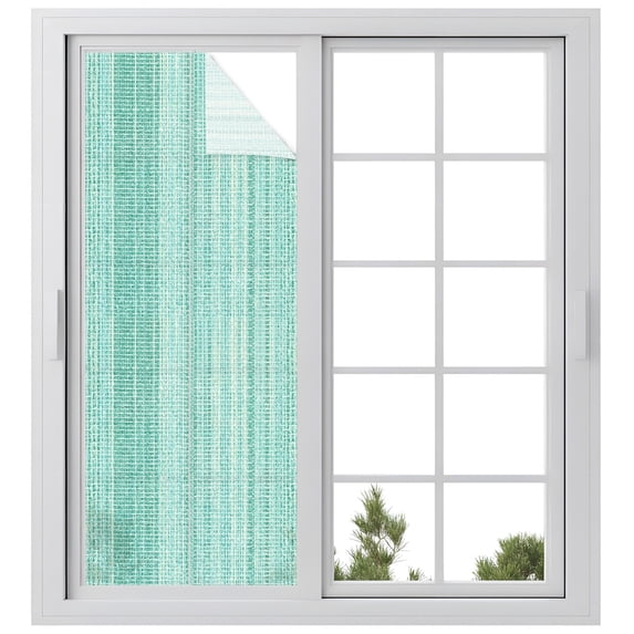 Abstract Teal Window Privacy Film, Rustic Farmhouse Minimalist Teal ...