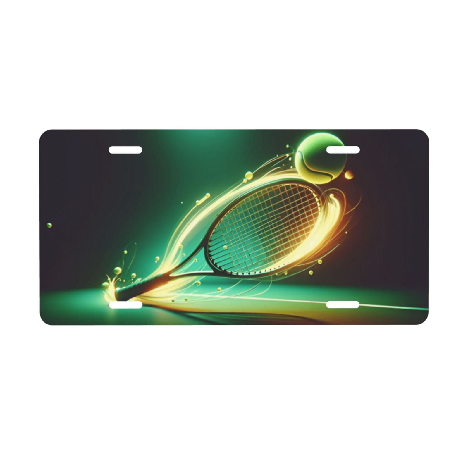 Abstract Tennis Racket License Plate with 4 Holes,Novelty Aluminum ...