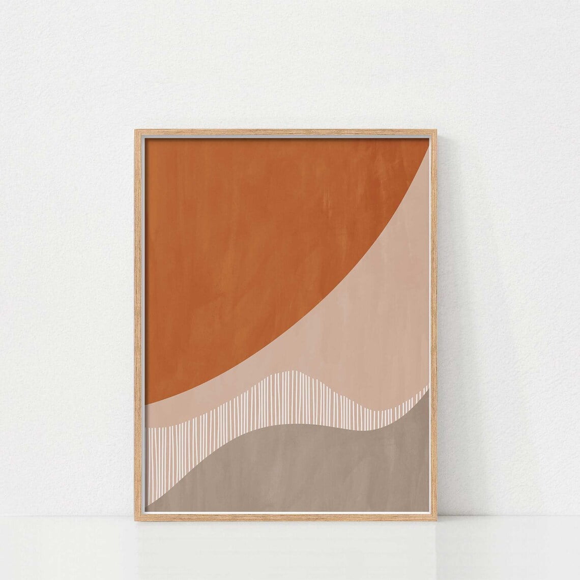Abstract Terracotta Wall Art Mid Century Modern Boho Neutral Earth Tone ...